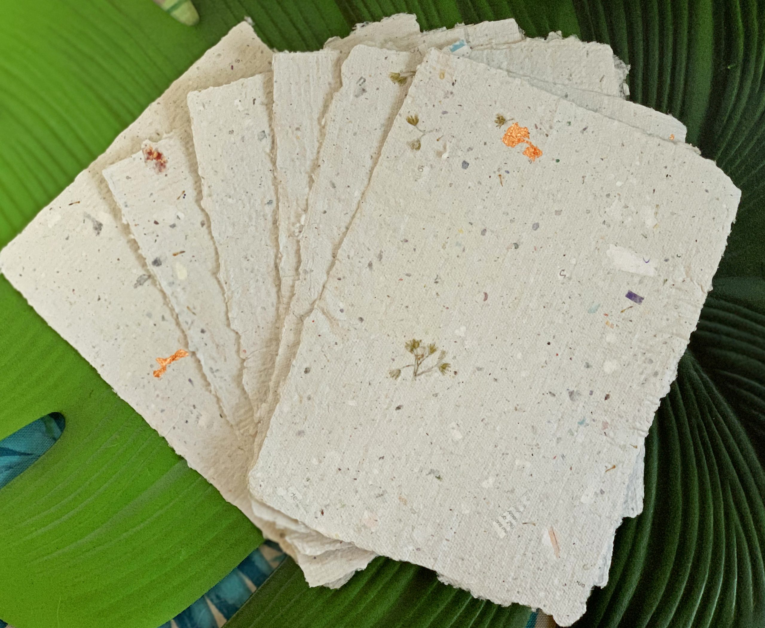 6x Sheets Recycled Handmade Paper | Soft Botanical Textured Paper | A5 ...